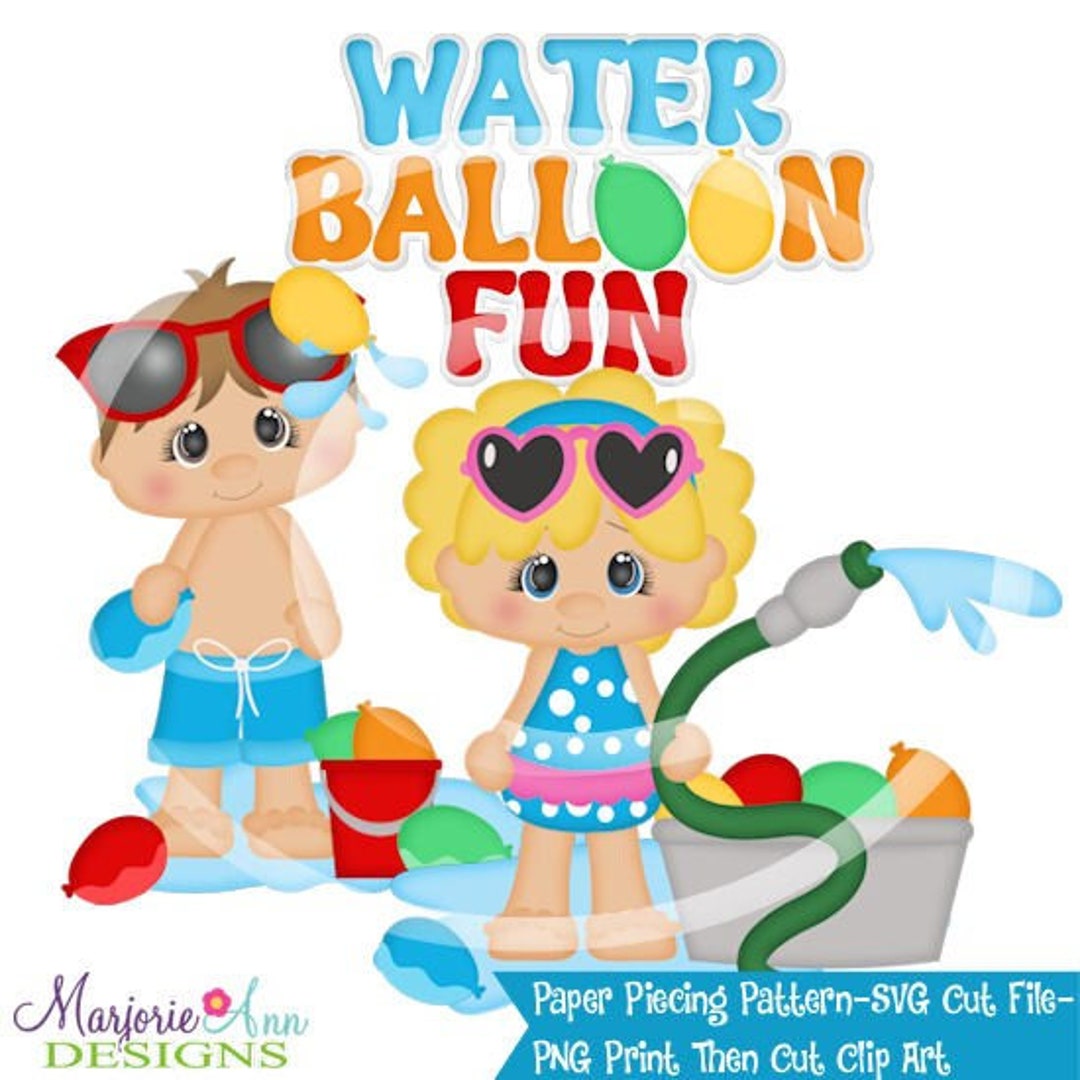 SVG Cut Files/paper Piecing/png Clip Art-water Balloon Fun-scrapbook ...