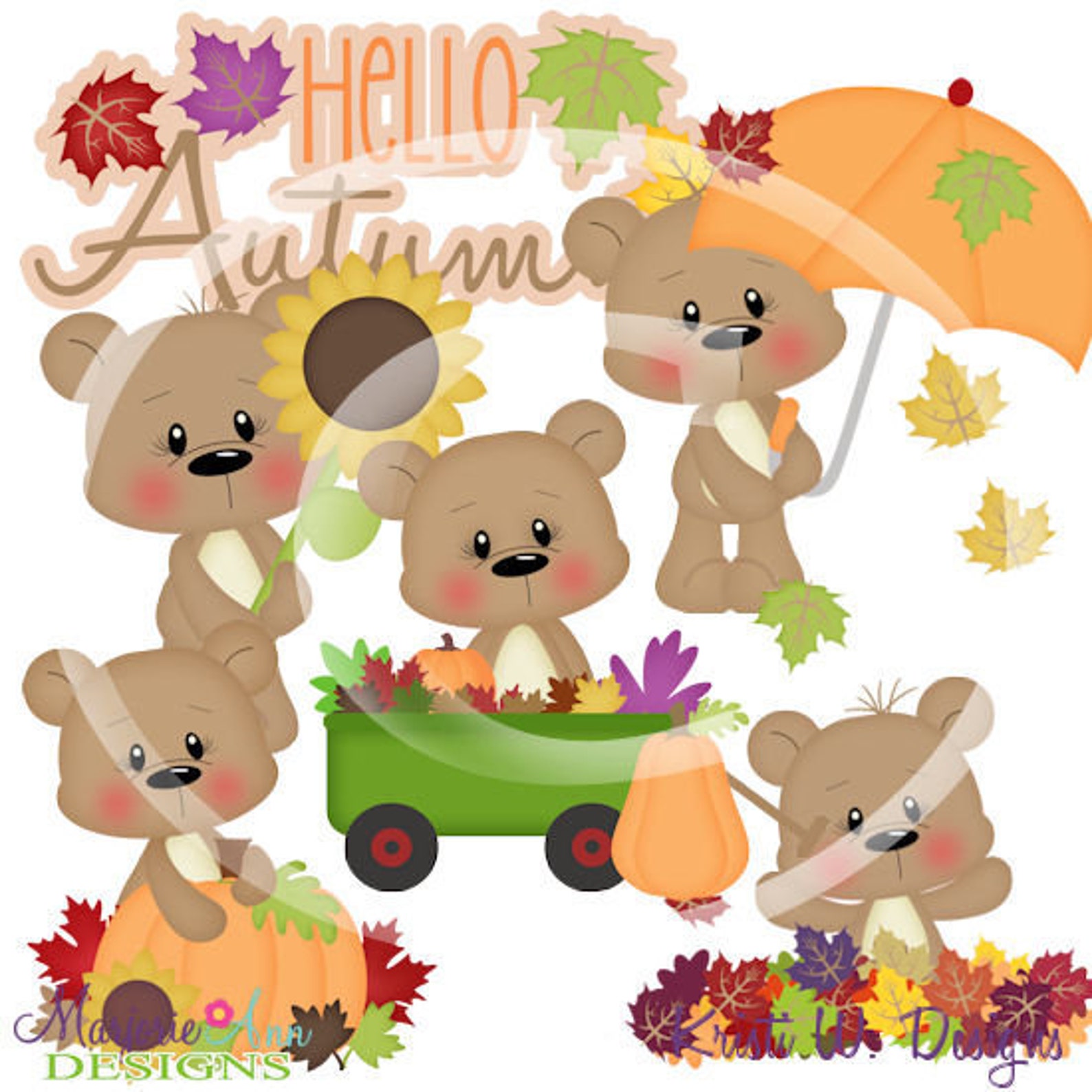 Winston-hello Autumn Clipart-digital Clipart-png Clip - Etsy