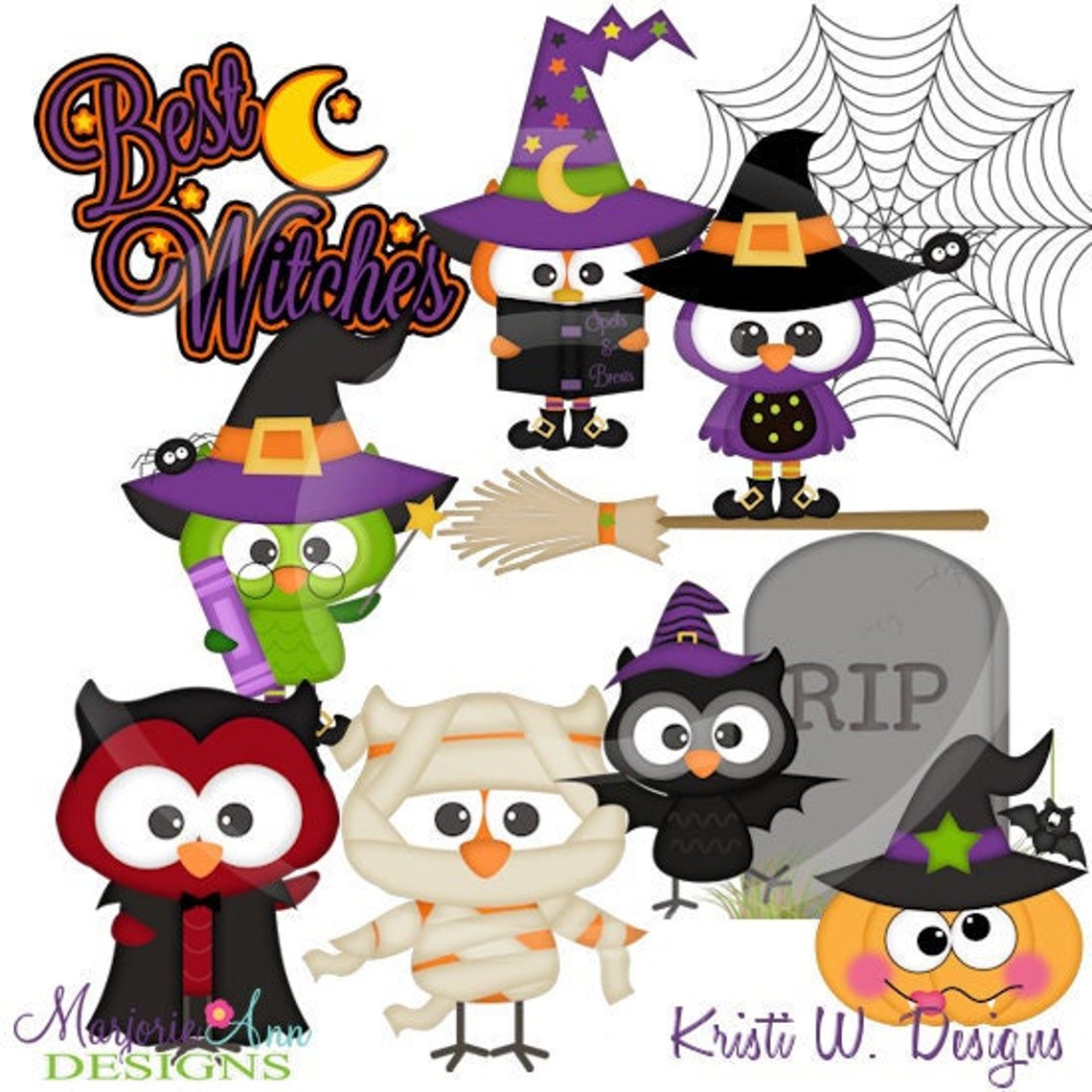 Halloween Hoots Clipart-instant Download-digital Clipart-png - Etsy