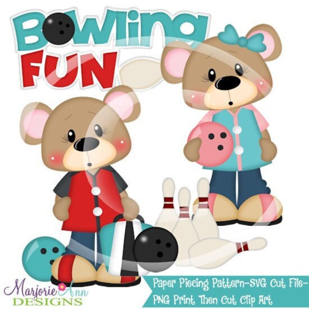 SVG Cut Files/paper Piecing/png Clip Art-franklin & Frannie Bowling Fun ...