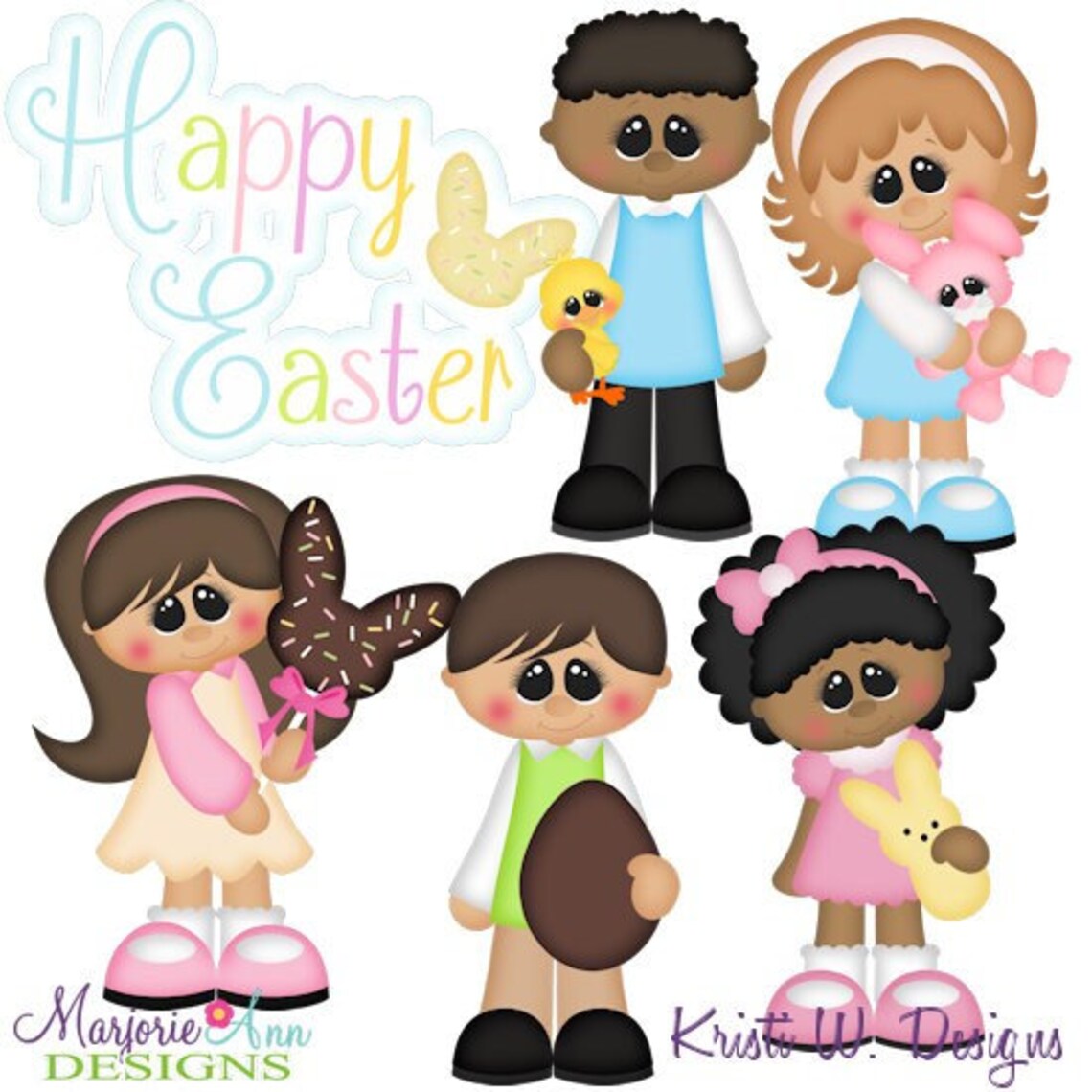 Easter Kids Clipart-instant Download-digital Clipart-png Clip - Etsy