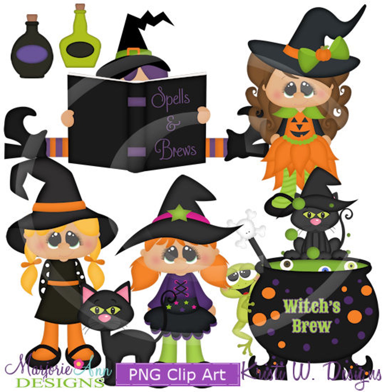 Witches Clip Art-instant Download-digital Clipart - Etsy