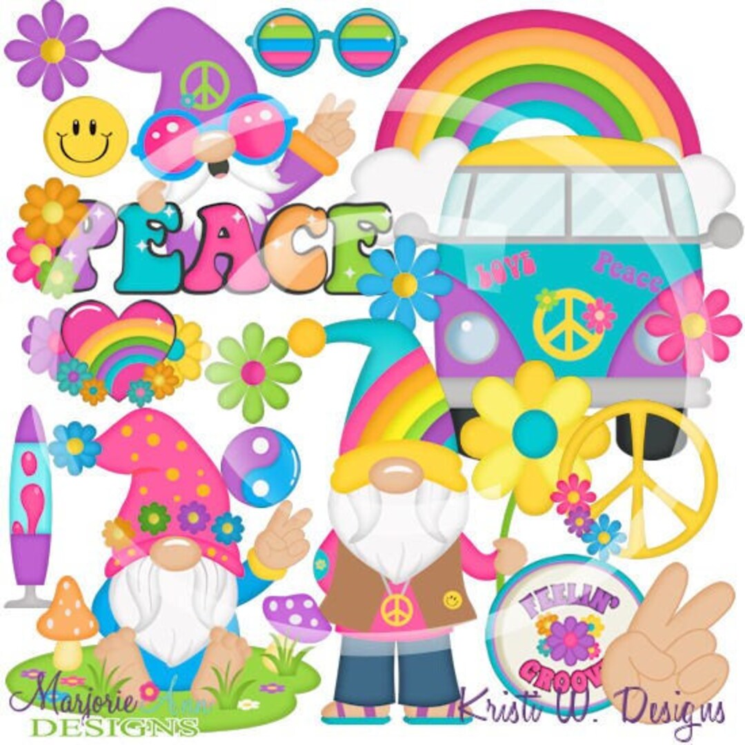 Peace Gnomes Clip Art-instant Download-digital Clipart-cute Gnome ...