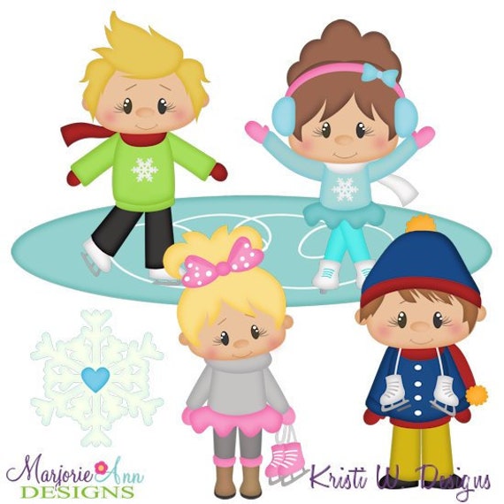 Ice Skating Clip Art-instant Download-digital Clip Art-digital - Etsy