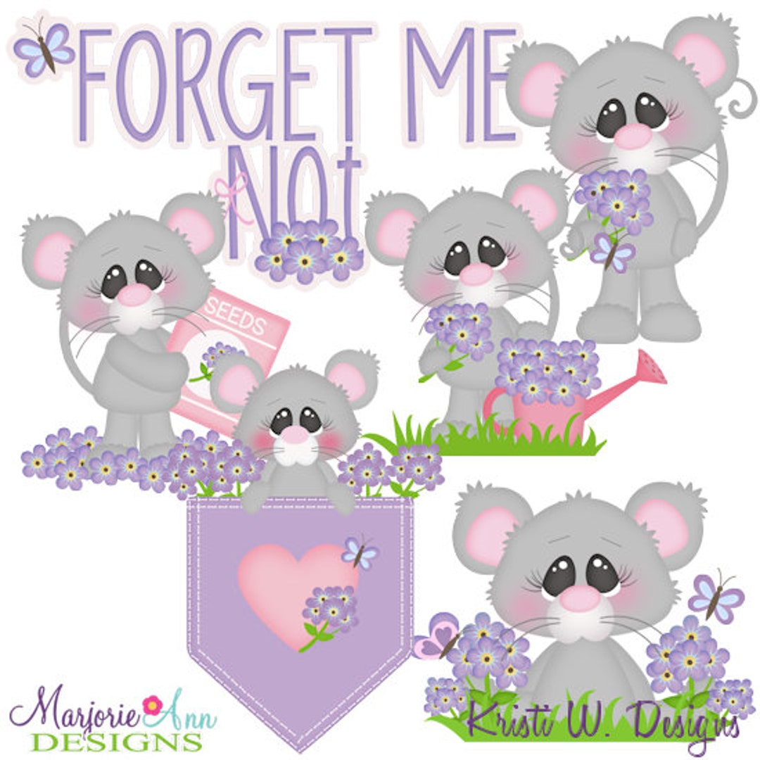 Forget Me Not Clipart-digital Clipart-png Clip Art-digital Scrapbooking ...