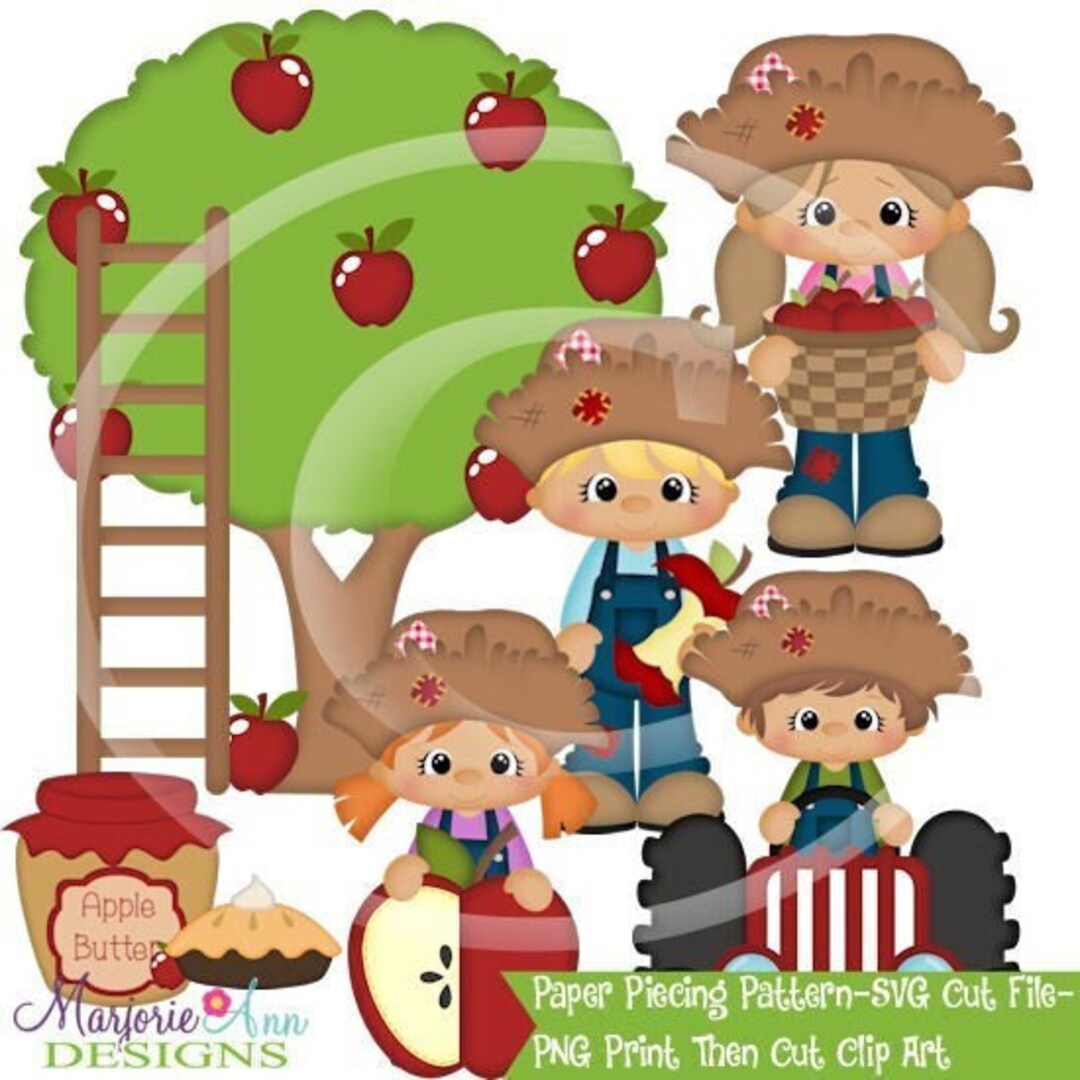 SVG Cut Files/paper Piecing/png Clip Art Apple Orchard-scrapbook ...