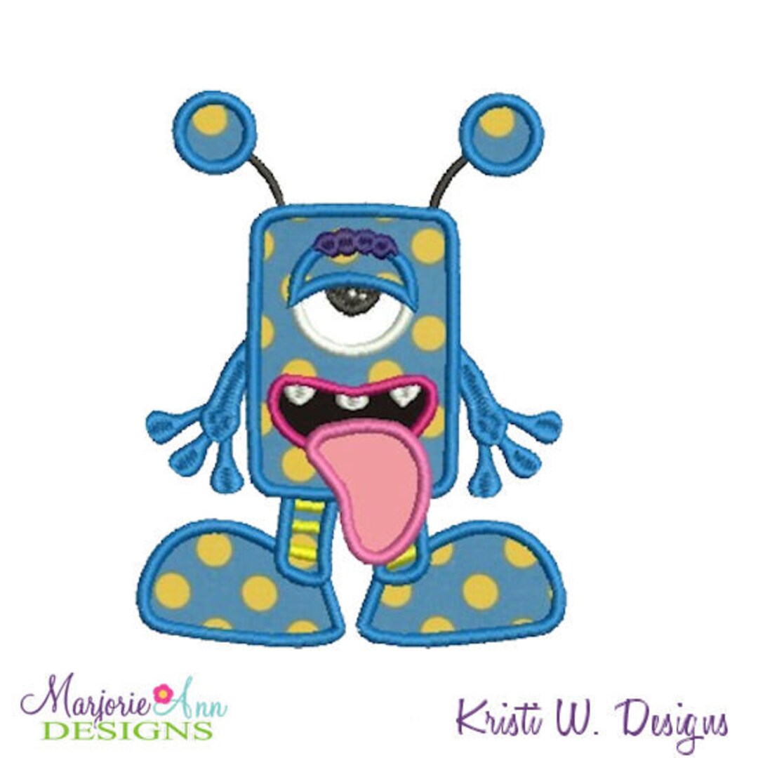 Blue Monster Machine Embroidery Designs Appliquemonster - Etsy