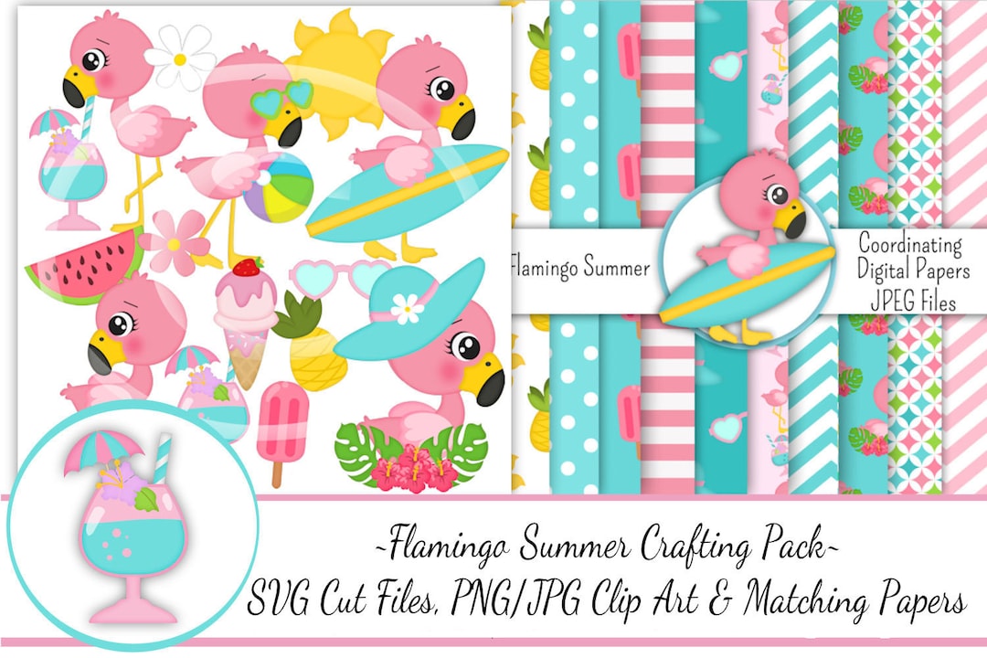 Flamingo Summer Crafting Pack/svg Cutting Files/paper Piecing/clipart ...