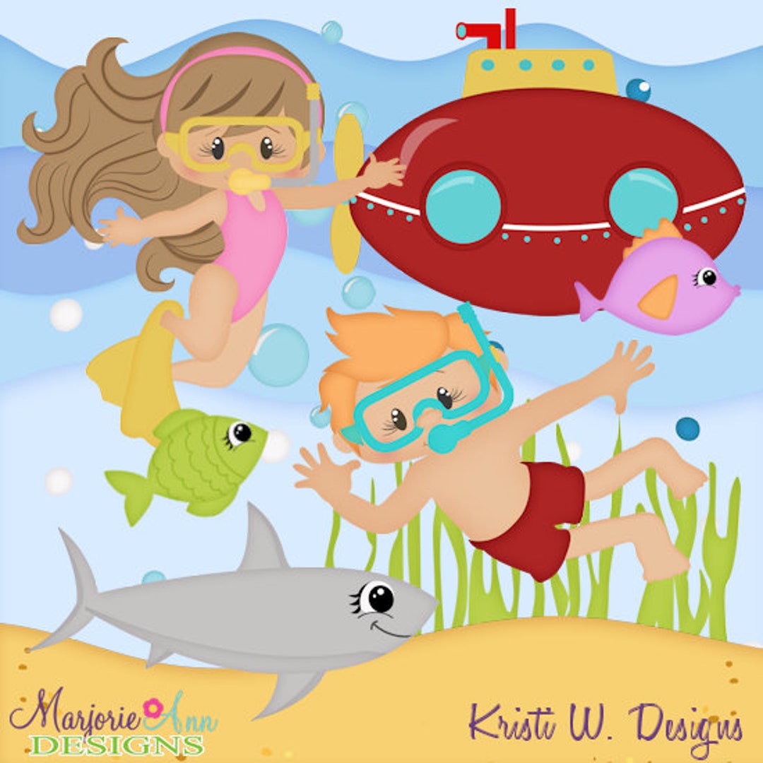 Diving Fun Clip Art-digital Clipart-png Clip Art-digital Scrapbooking ...