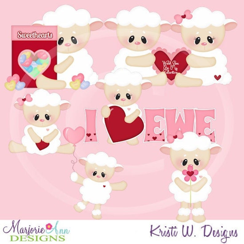 Valentine Lamb Clip Art-instant Download-digital Clipart - Etsy