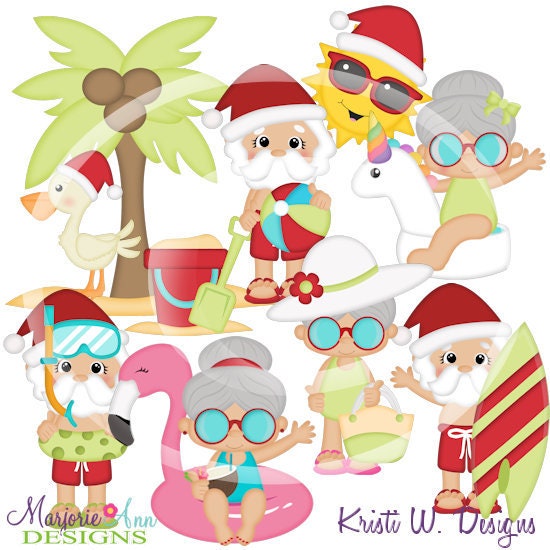 Free Santa On The Beach Clipart Maryland
