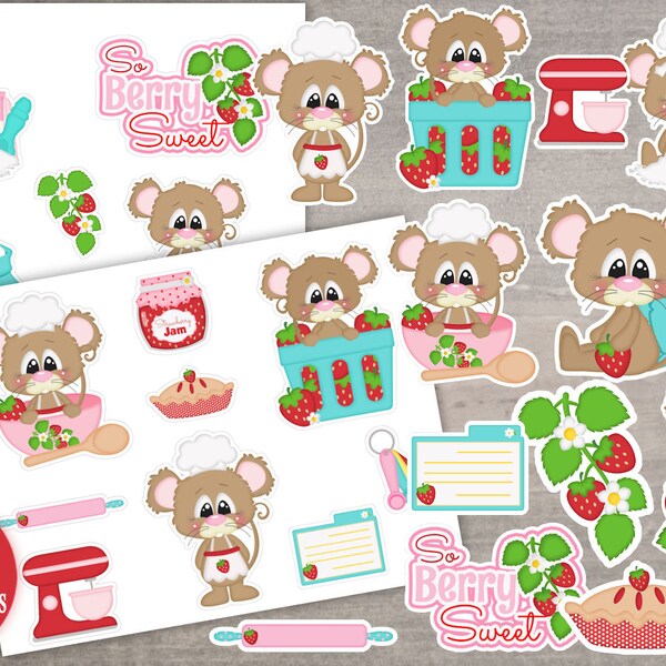 Strawberry Mice Stickers - Etsy