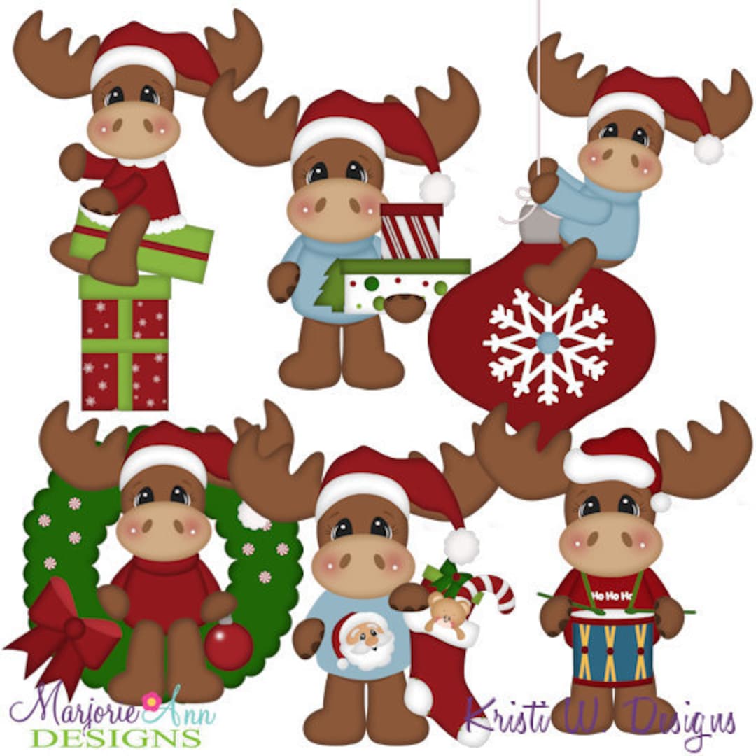 Christmas Moose Clip Art
