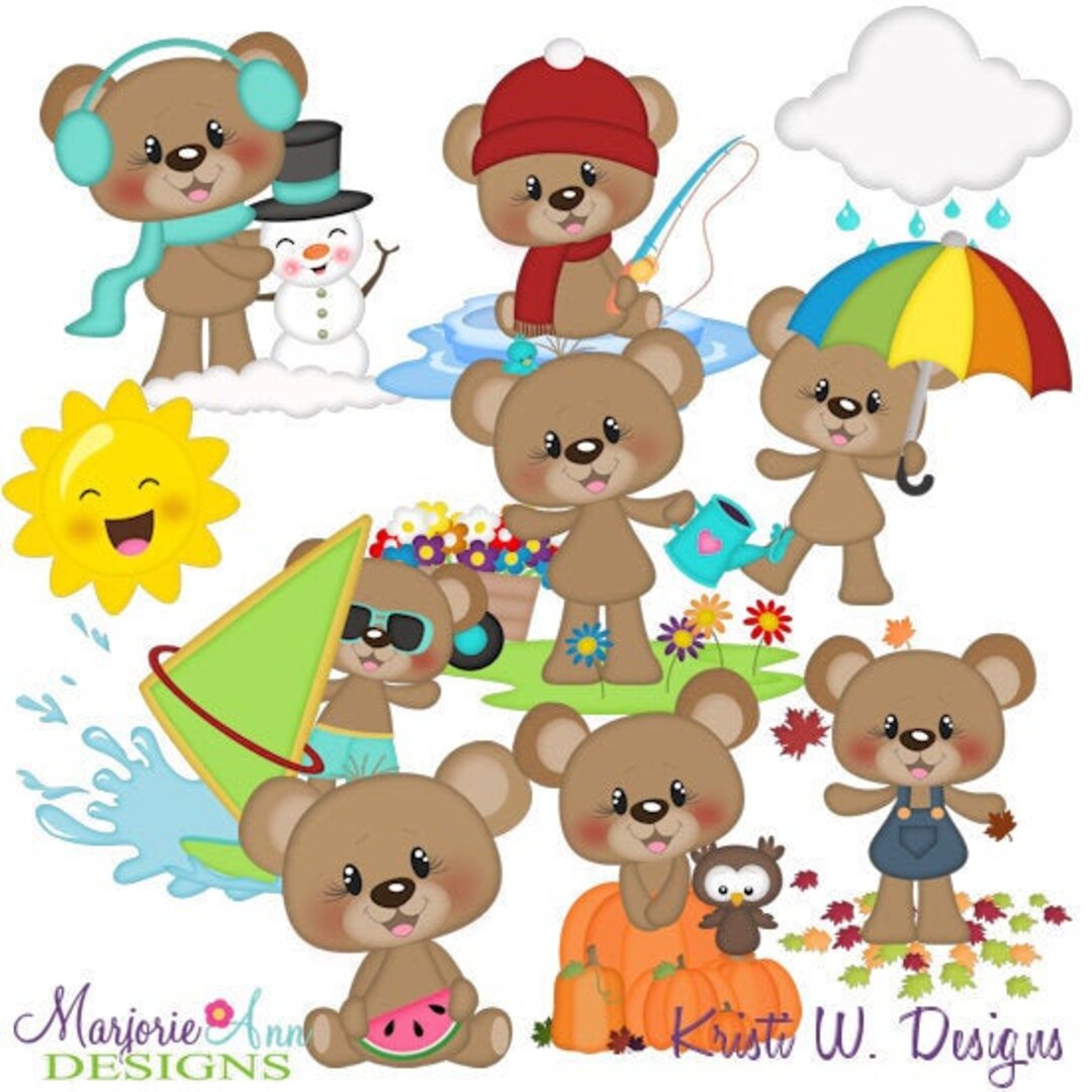 Bentley 4 Seasons Clip Art-instant Download-digital Clipart-winter ...