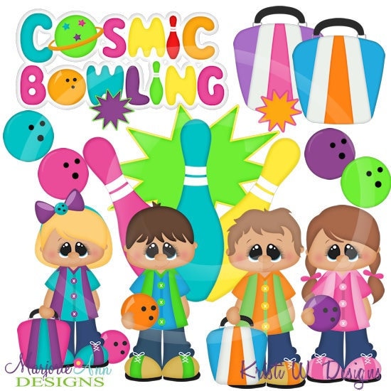 Kids Bowling Clip Art
