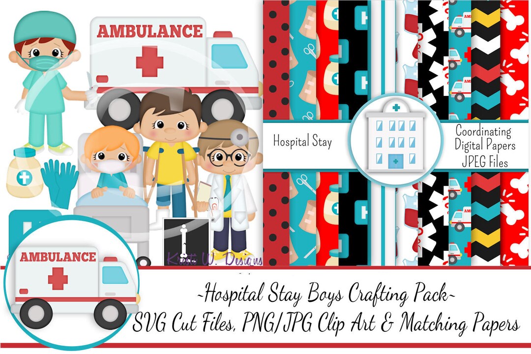Hospital Stay Boys Crafting Pack/svg Cutting Files/paper Piecing ...