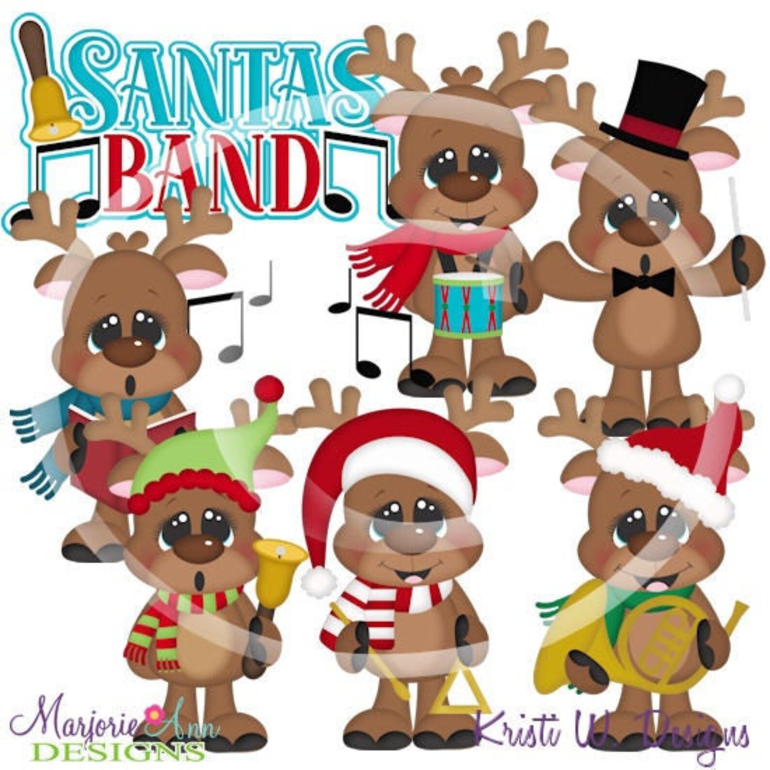 Santas Band Clip Art-instant Download-digital Clipart-music - Etsy