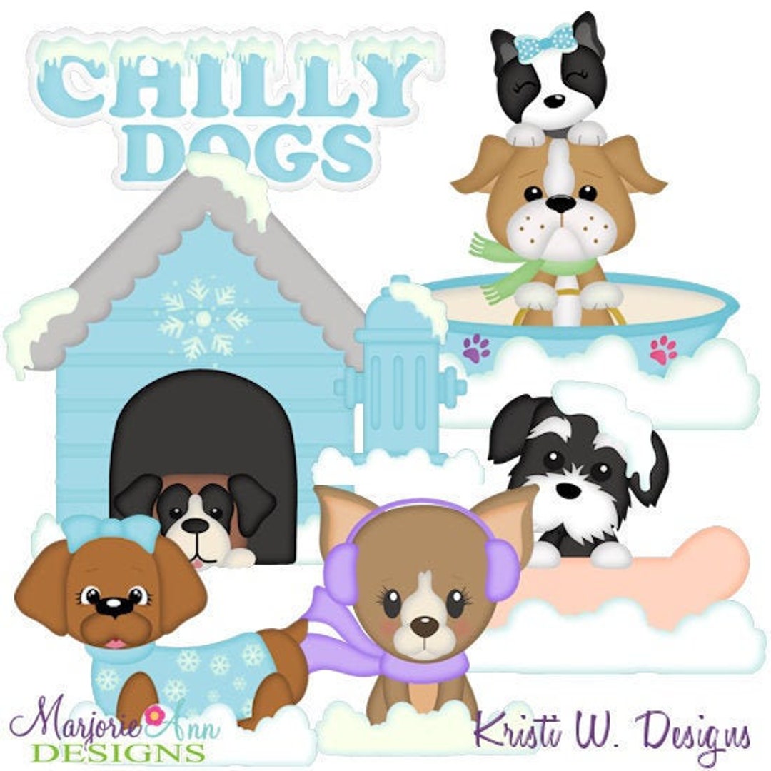 Winter Dogs Clip Art-digital Clipart-png Clip Art-digital Scrapbooking ...