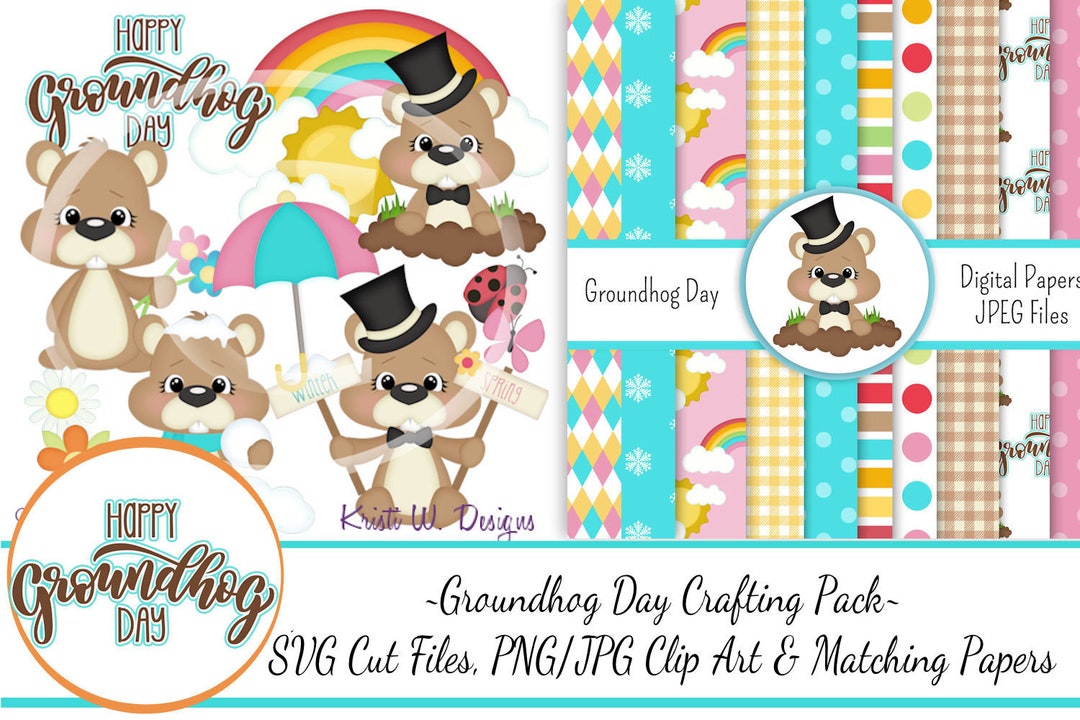 Groundhog Day Crafting Pack/svg Cutting Files/paper Piecing/clipart ...
