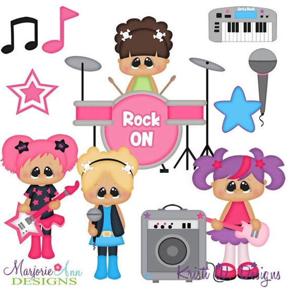 Girl Rock Band Music Clip Art