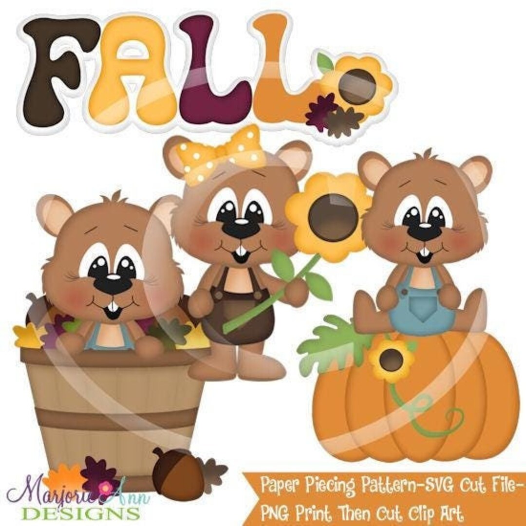 SVG Cut Files/paper Piecing/png Clip Art-fall Gophers-scrapbook ...