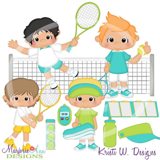 Kids Playing Tennis Clipart