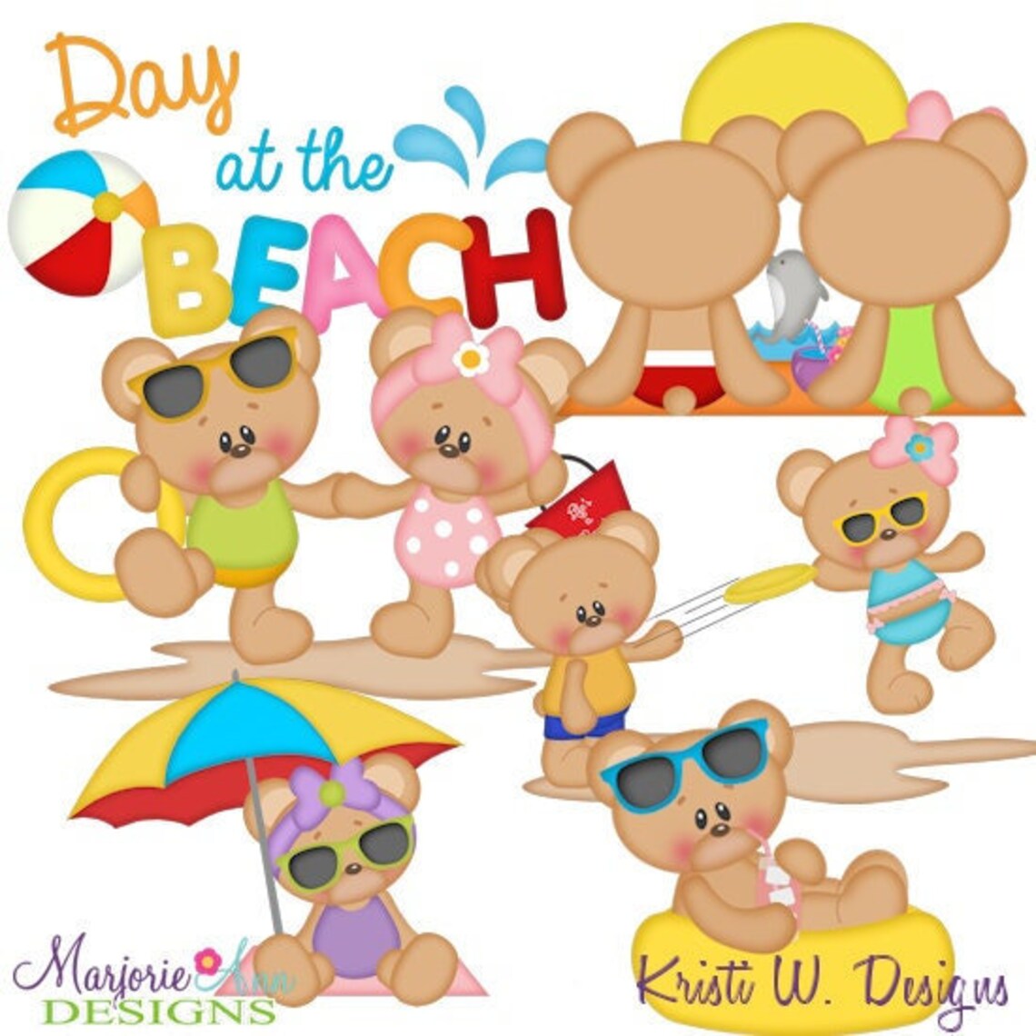 Beach Day Fun Clip Art-digital Clipart-png Clip Art-digital - Etsy