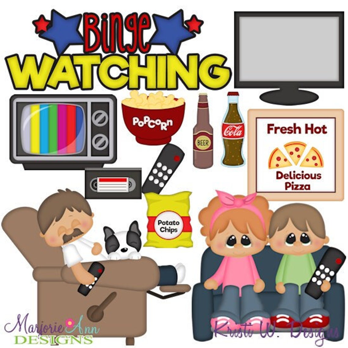 Binge Watching Clipart-instant Download-digital Clipart-png | Etsy