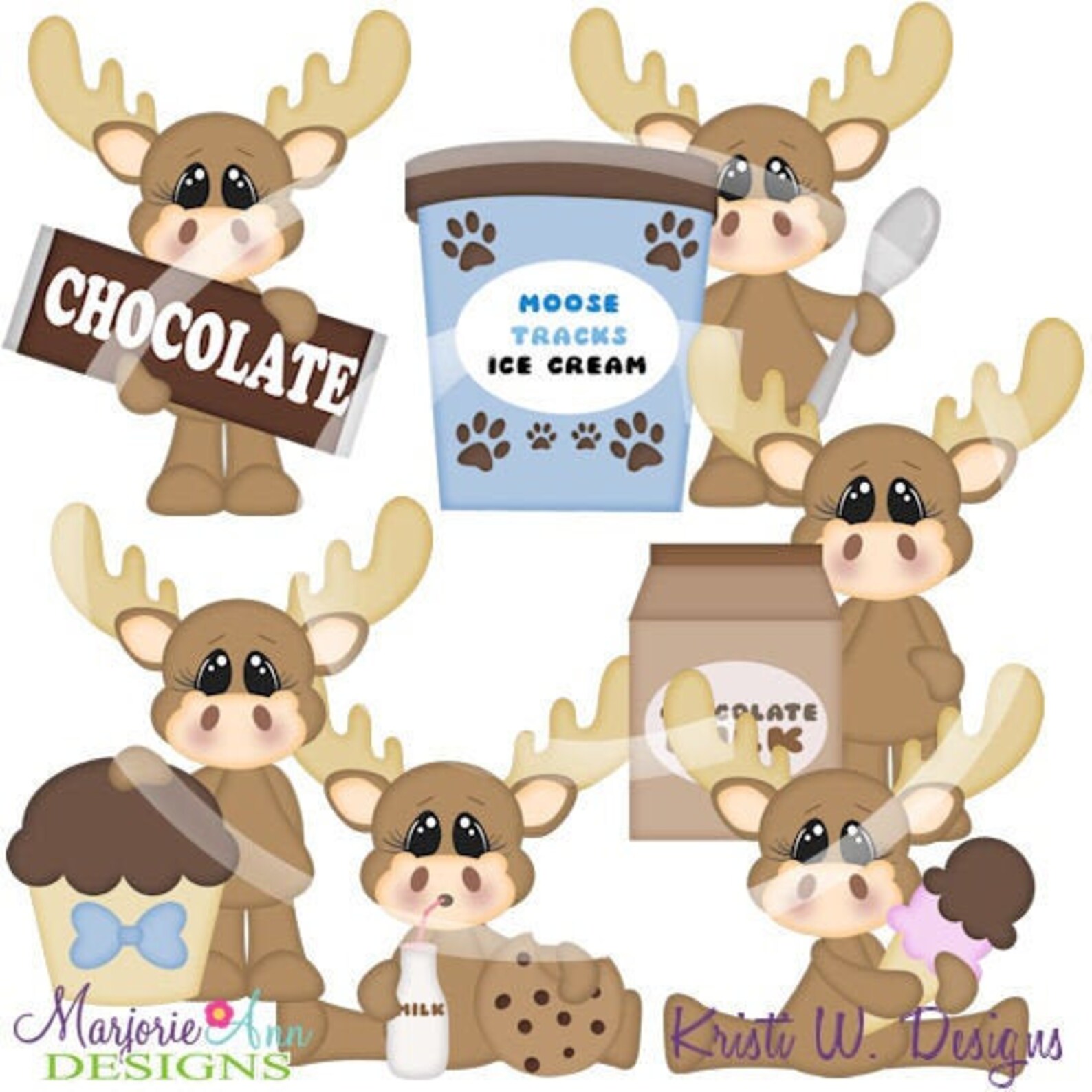 Chocolate Moose Clip Art-digital Clipart-png Clip Art-digital - Etsy