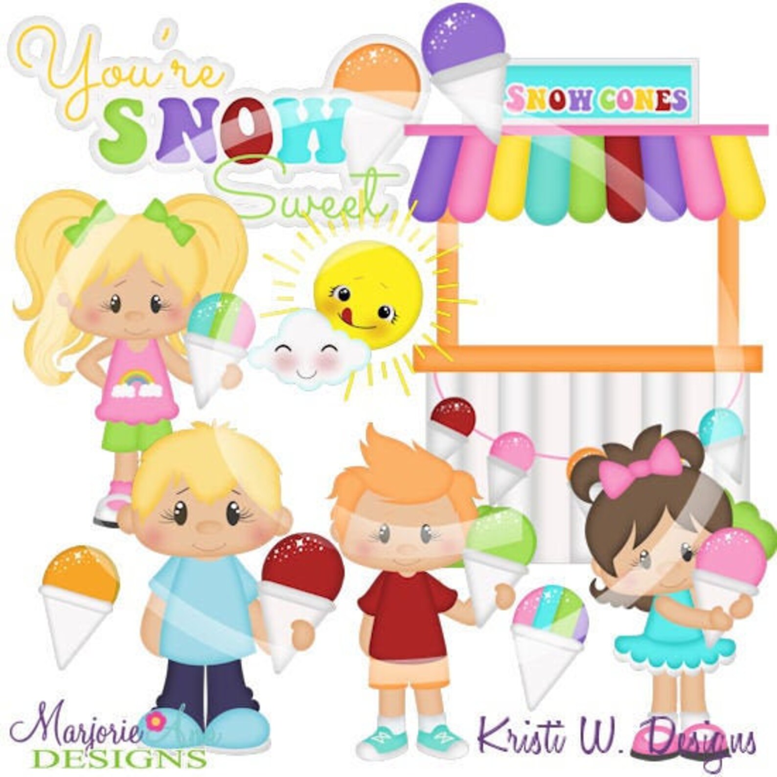 Snow Cone Summer Clipart-digital Clipart-png Clip Art-digital - Etsy