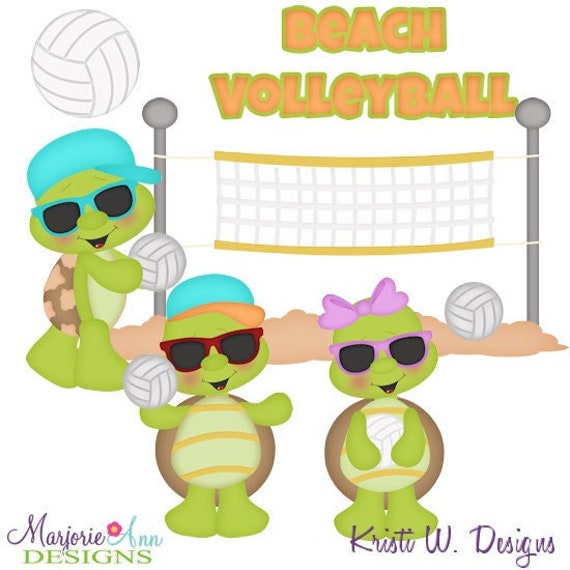 Beach Volleyball Turtles Clip Art-digital Clipart-png Clip | Etsy