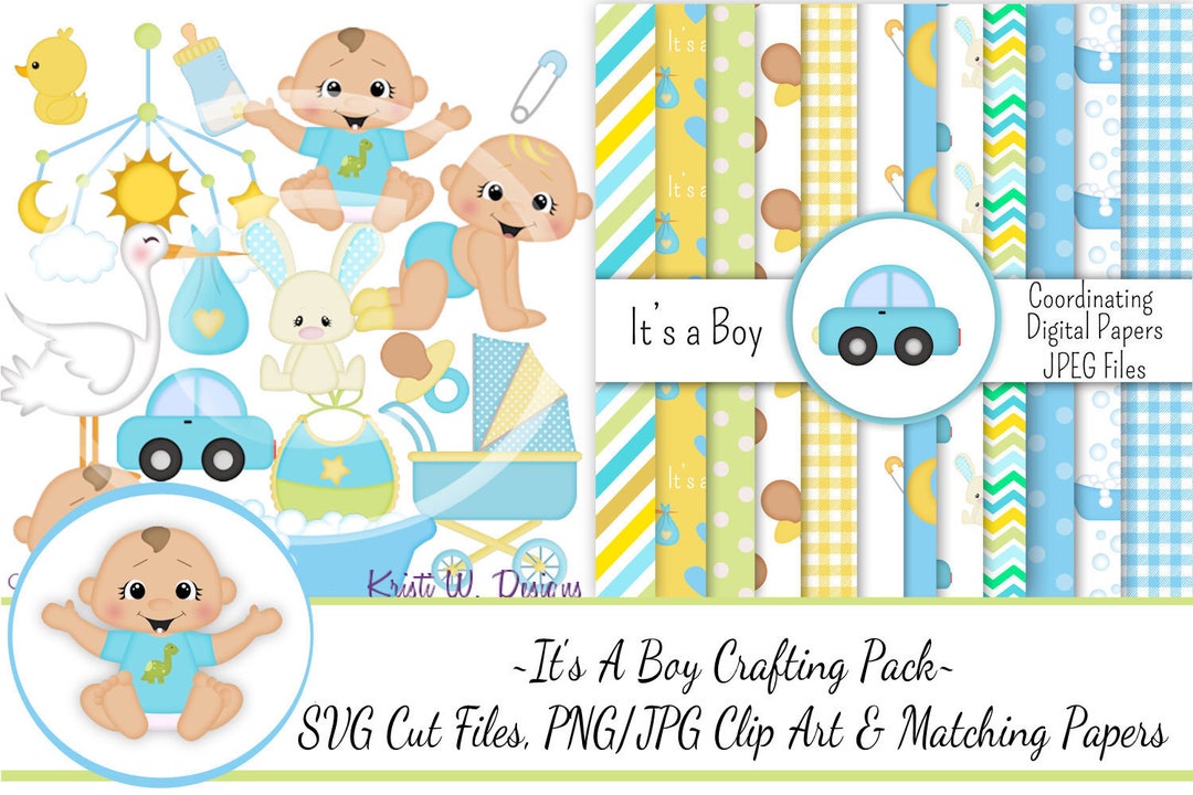 It's A Boy Crafting Pack/svg Cutting Files/paper Piecing/clipart ...