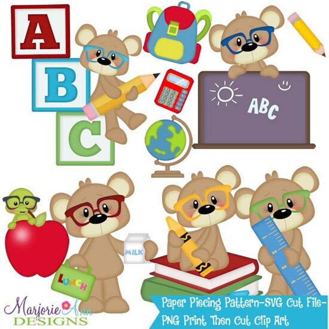 SVG Cut Files/paper Piecing/png Clip Art-payton Goes to School-instant ...