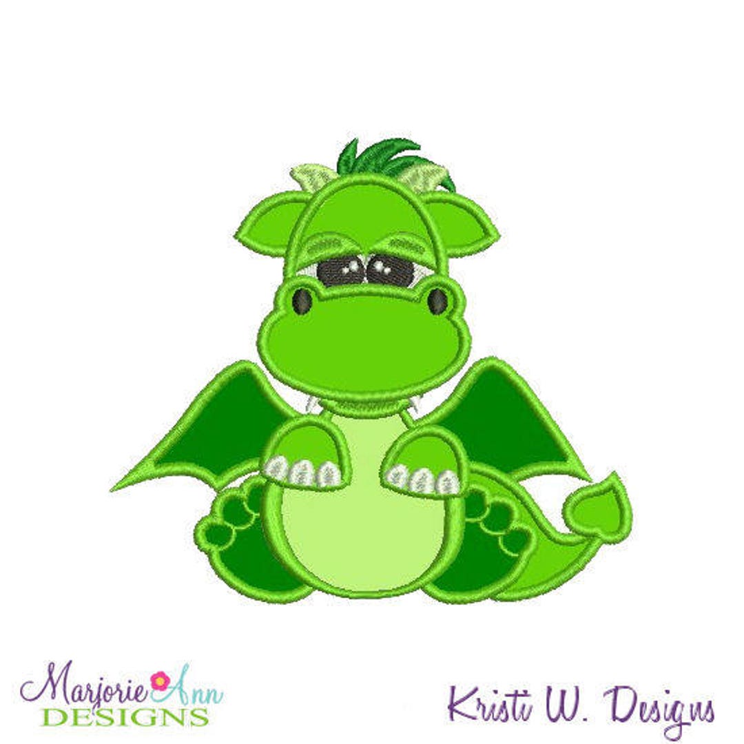 Green Dragon Machine Applique Embroidery Designs (digital Download) - Etsy
