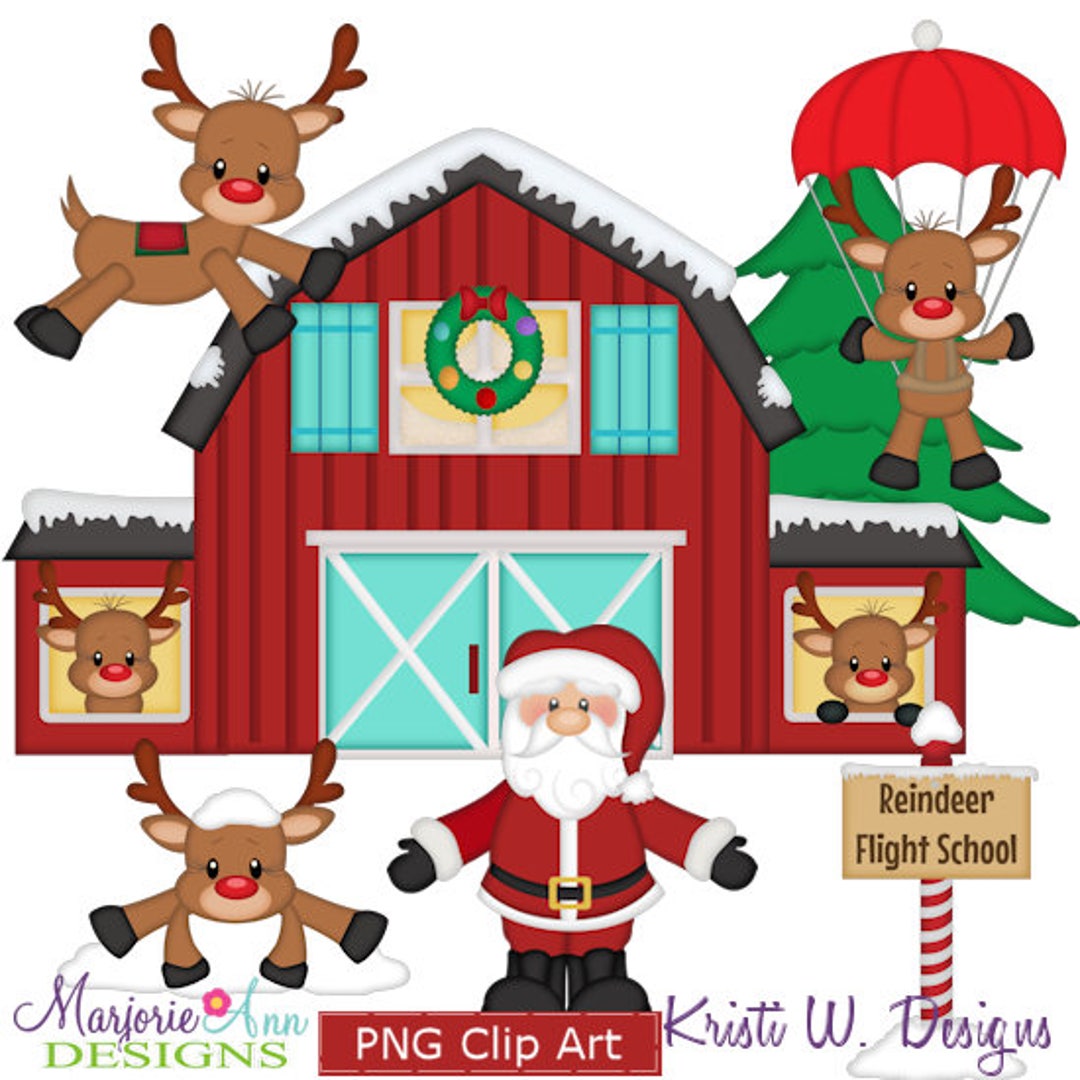 Reindeer Flight School Clipart-Instant Download-Digital - Etsy Portugal