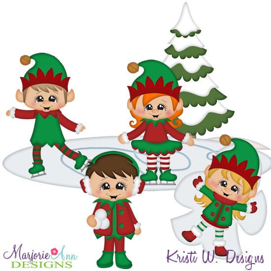 Winter Fun Elves Clipart-instant Download-digital Clipart-png | Etsy