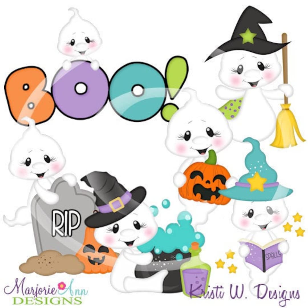 Halloween Ghosts Clipart-instant Download-digital Clipart-png Clip Art ...