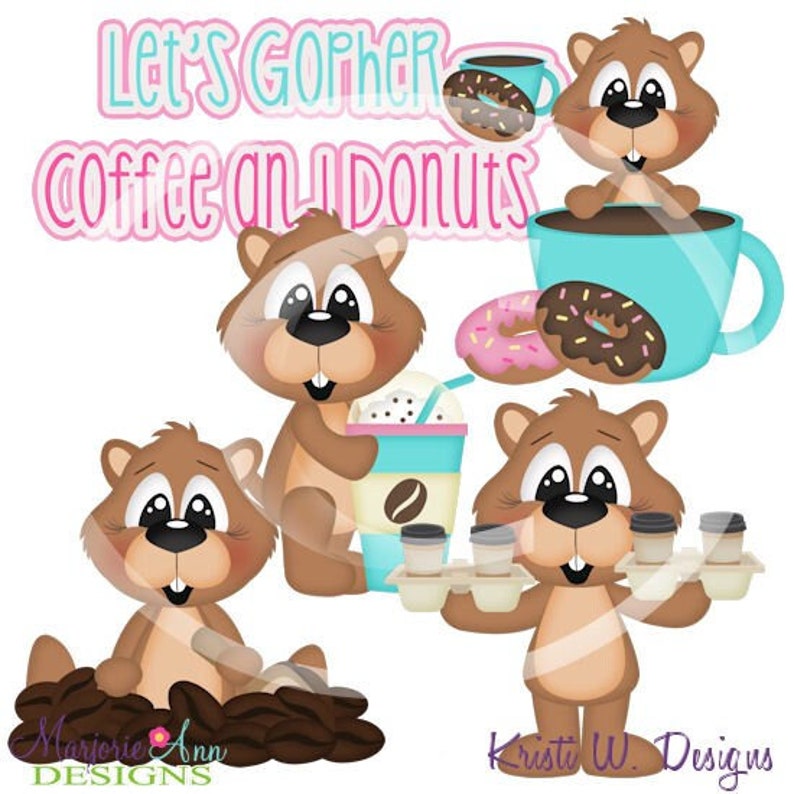 Let's Gopher Coffee & Donuts Clip Art-digital Clipart-png | Etsy