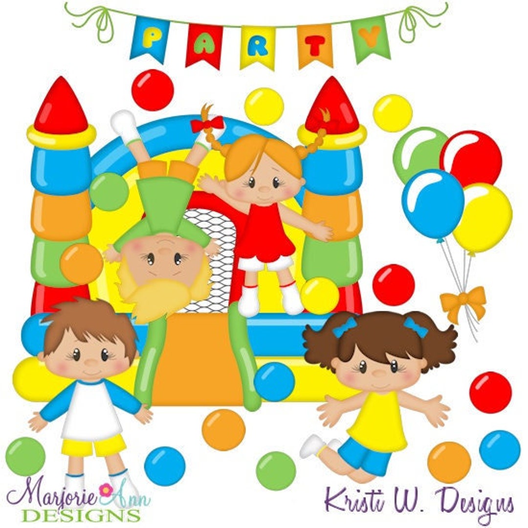 Bounce House Party Clip Art-instant Download-digital Clipart Birthday ...