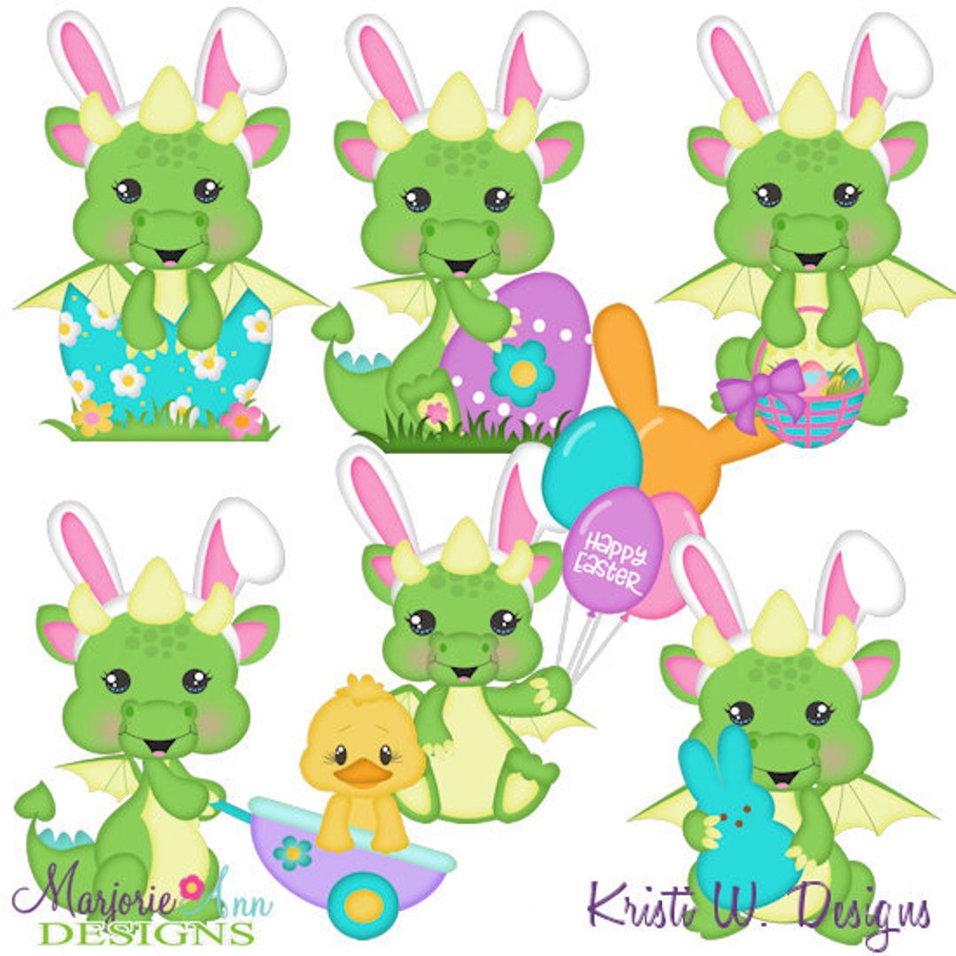 Easter Dragon Fun Clip Art-digital Clipart-png Clip Art-digital ...