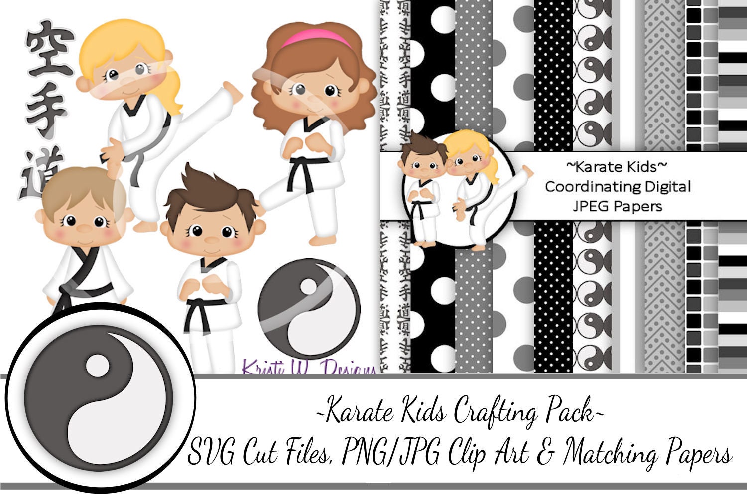 Kids Karate Clipart Black And White