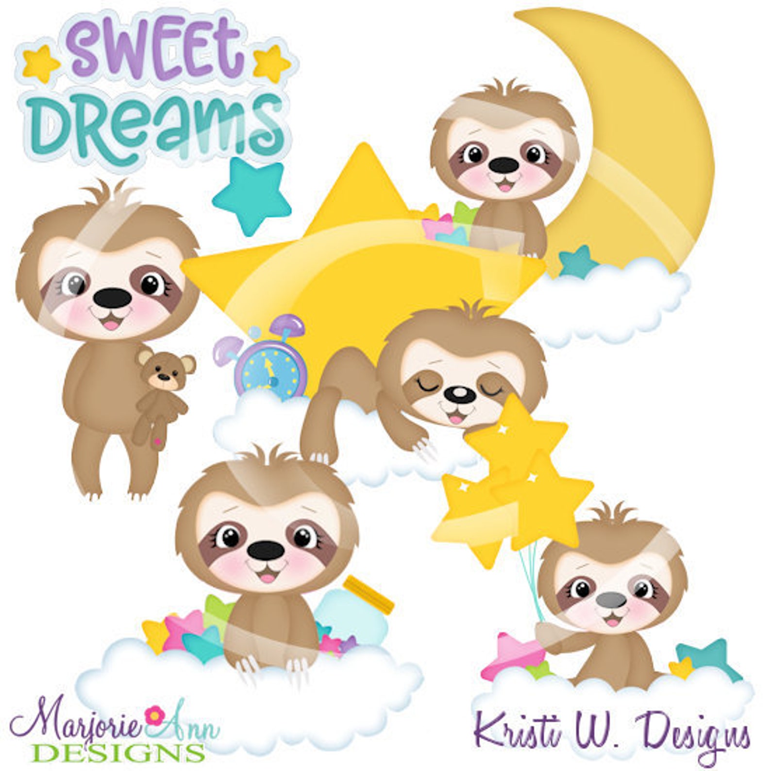 Baby Sloths Clipart-instant Download-digital Clipart-png Clip - Etsy