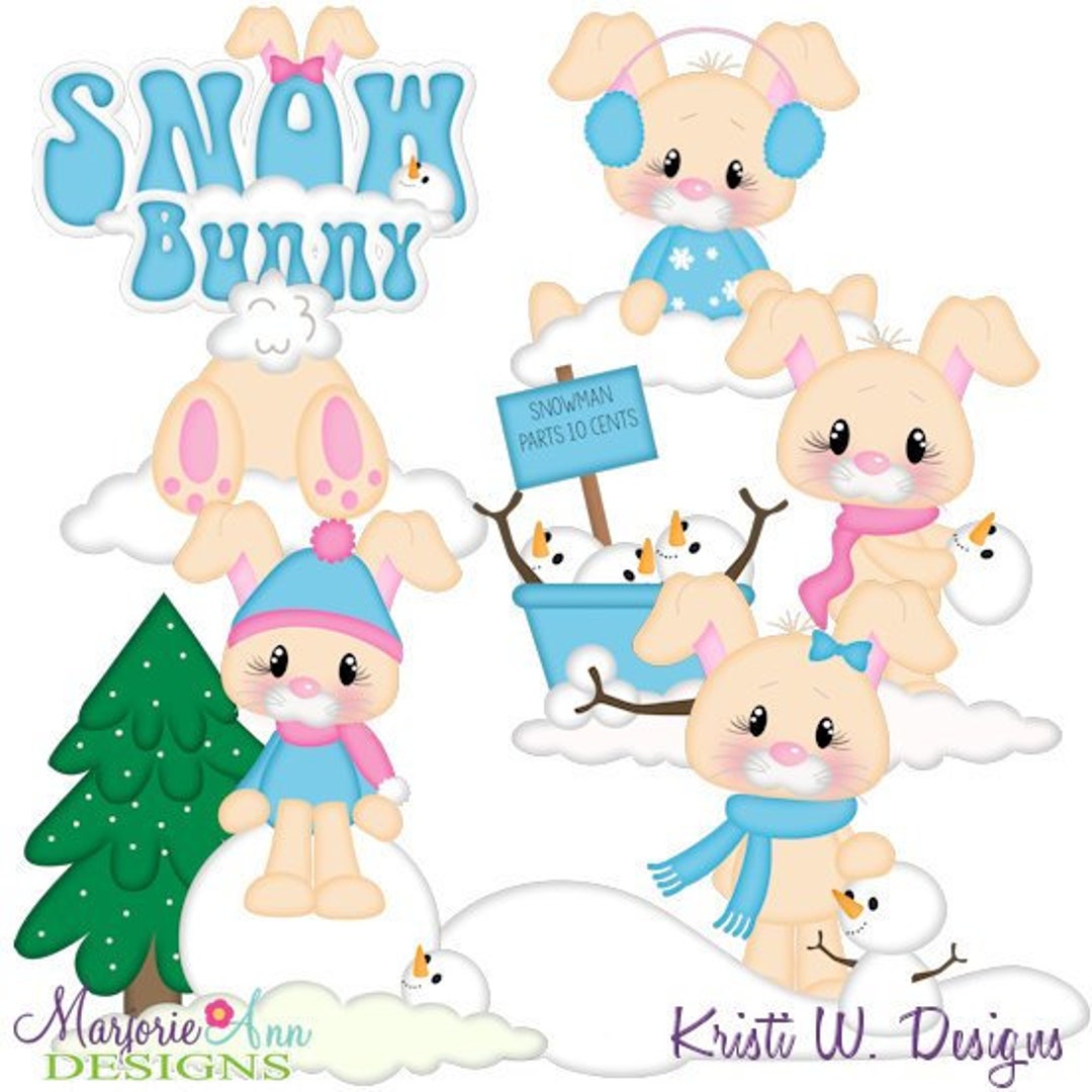 Winter Bunny Clipart-instant Download-digital Clipart-winter Clip Art ...