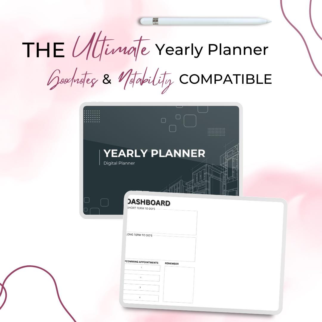 Digital Yearly Planner | Yearly Planner 2025 | Yearly Overview | Yearly ...