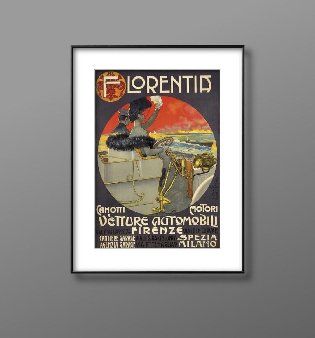 Art Nouveau A3 Poster Print, Unframed. French Car Themed. Wall Art for ...