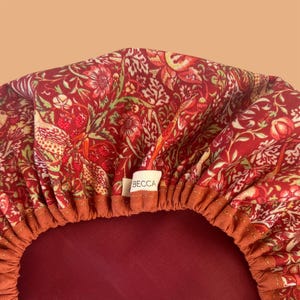 Shower Cap | William Morris Strawberry Thief in Red | Eco Friendly ...