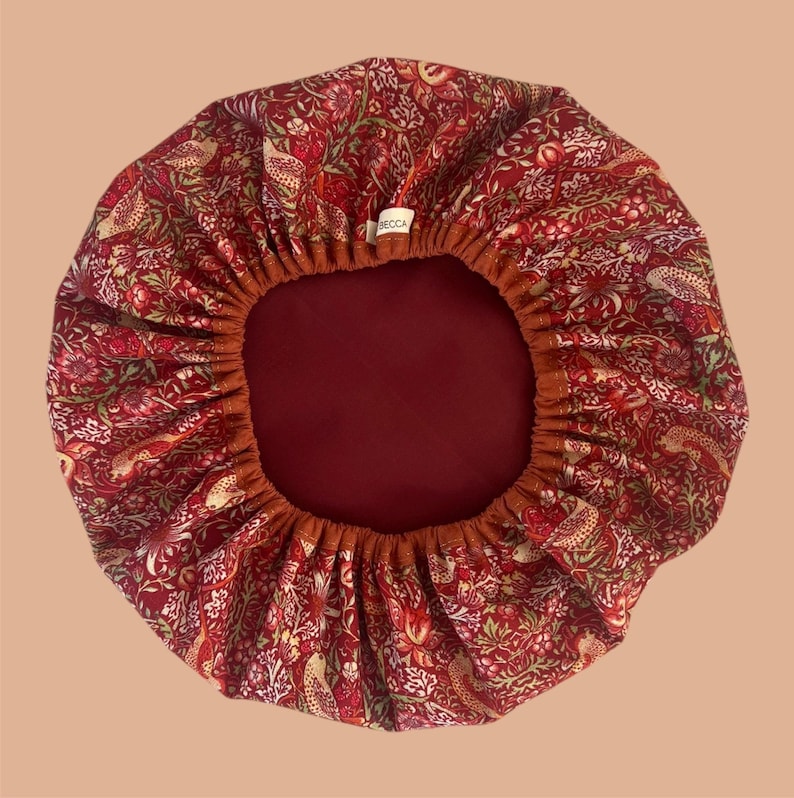 Shower Cap | William Morris Strawberry Thief in Red | Eco Friendly ...