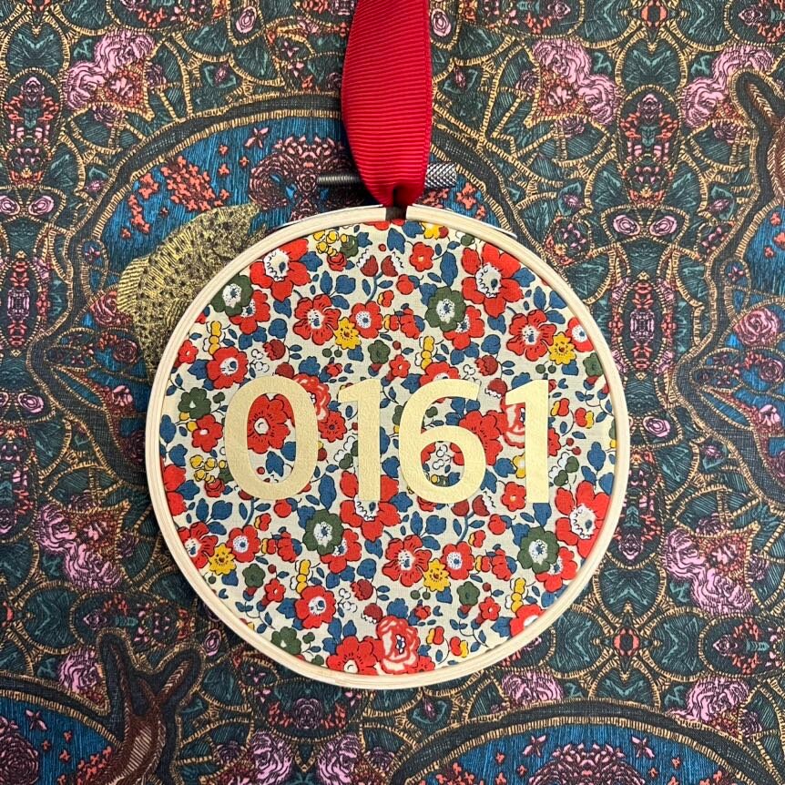 Postcode Phone Number 0161 Area Code Manchester Hoop Art - Etsy UK