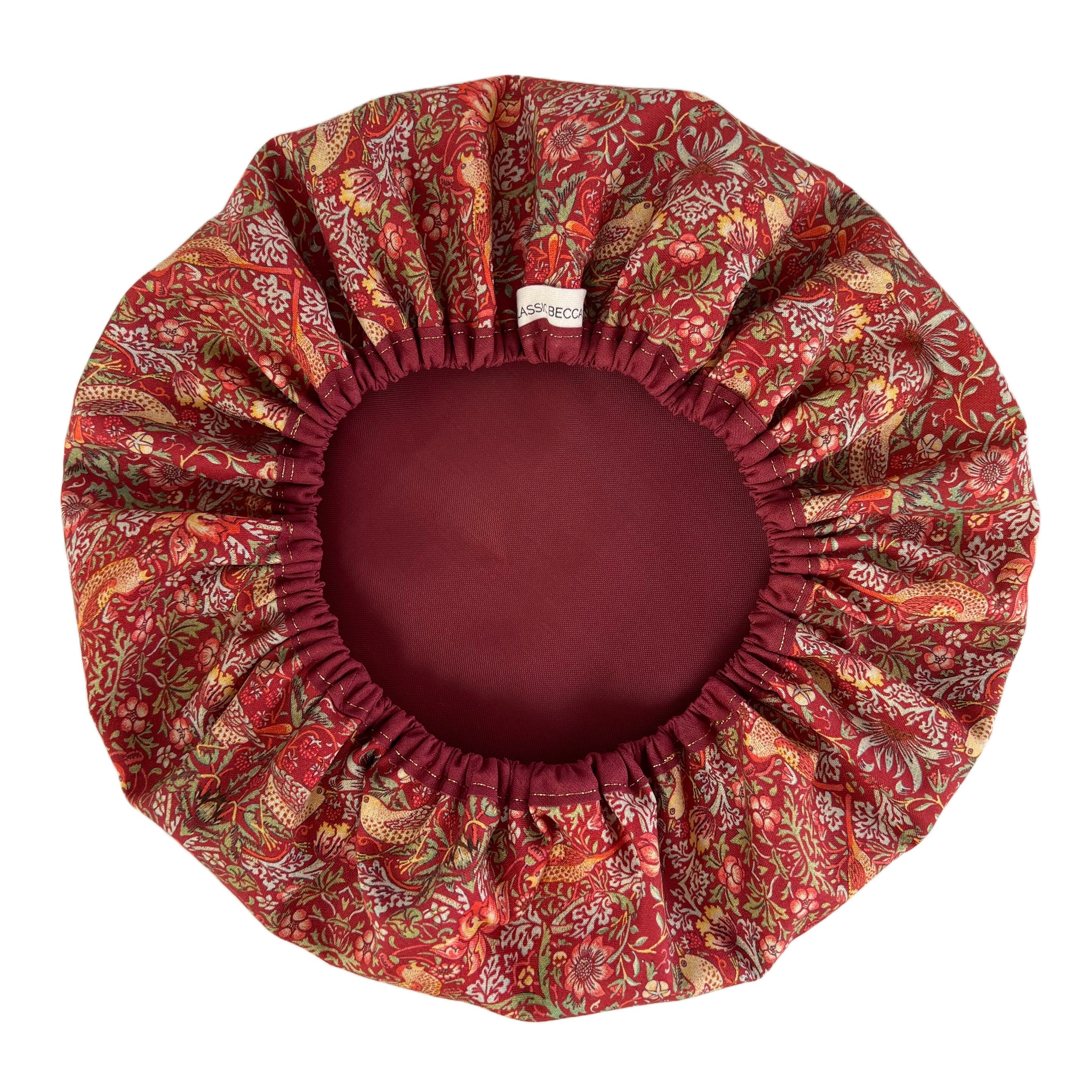 Shower Cap William Morris Strawberry Thief in Red Eco - Etsy