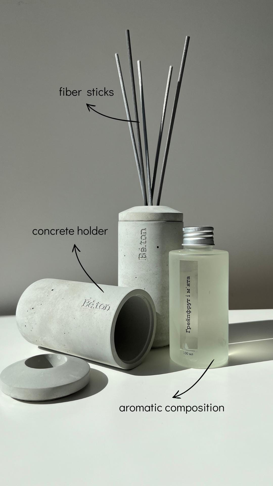 Concrete Reed Diffuser Minimalistic | 100ml | Natural Fragrance Aroma - Etsy